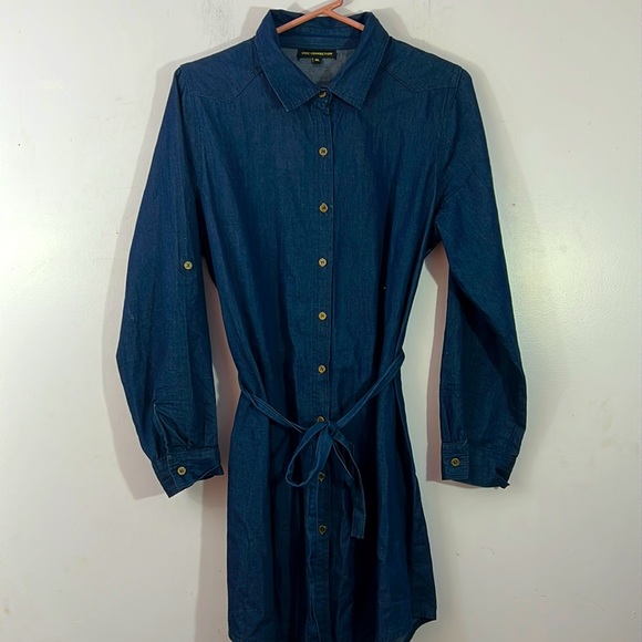 Chic Connection | Dresses | Chic Connection Xl Belted Denim Dress ...